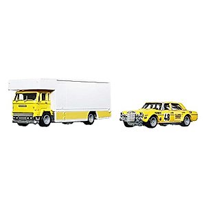 Hot Wheels Team Transport Mercedes CLK-GTR with Aero Lift, Celebrates Racing Experience & Car Culture, Premium Vehicles, 1:64 Scale Car & Transport, Gift for Race Fans & Toy Car Collectors
