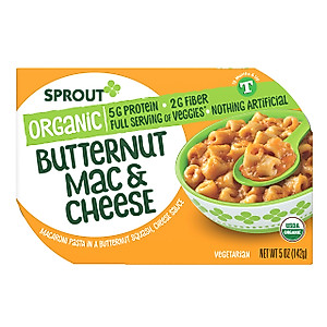 Sprout Foods Organic Toddler Meal Butternut Mac & Cheese, 5 Oz