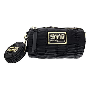Versace Jeans Couture Black Small Pouch Nylon Crossbody Bag with Coin Purse for womens