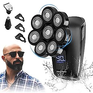 Head Shaver 8D - Electric Head Shavers for Bald Men with Wet and Dry Head - Cordless, Rechargeable, Ergonomic Design - Multifunctional Electric Razor