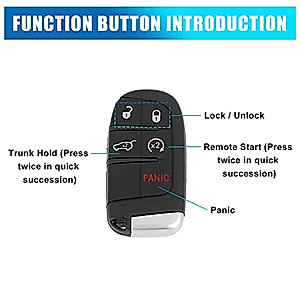 X AUTOHAUX New Car Replacement Key Fob Shell Case Black M3N-40821302 for Jeep Grand Cherokee 2014-2020 Compass 2017 Renegade 2016-2018