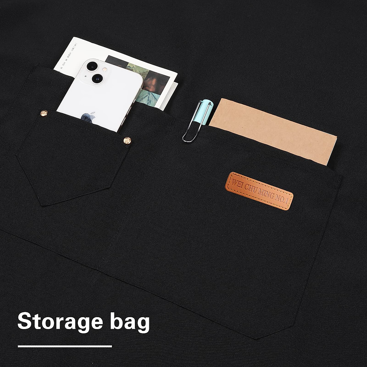 LOYGLIF Aprons for Men Women with Large Pockets, Cotton Canvas chef Adjustable Cooking Kitchen Grill Work Waterproof Bib Apron black