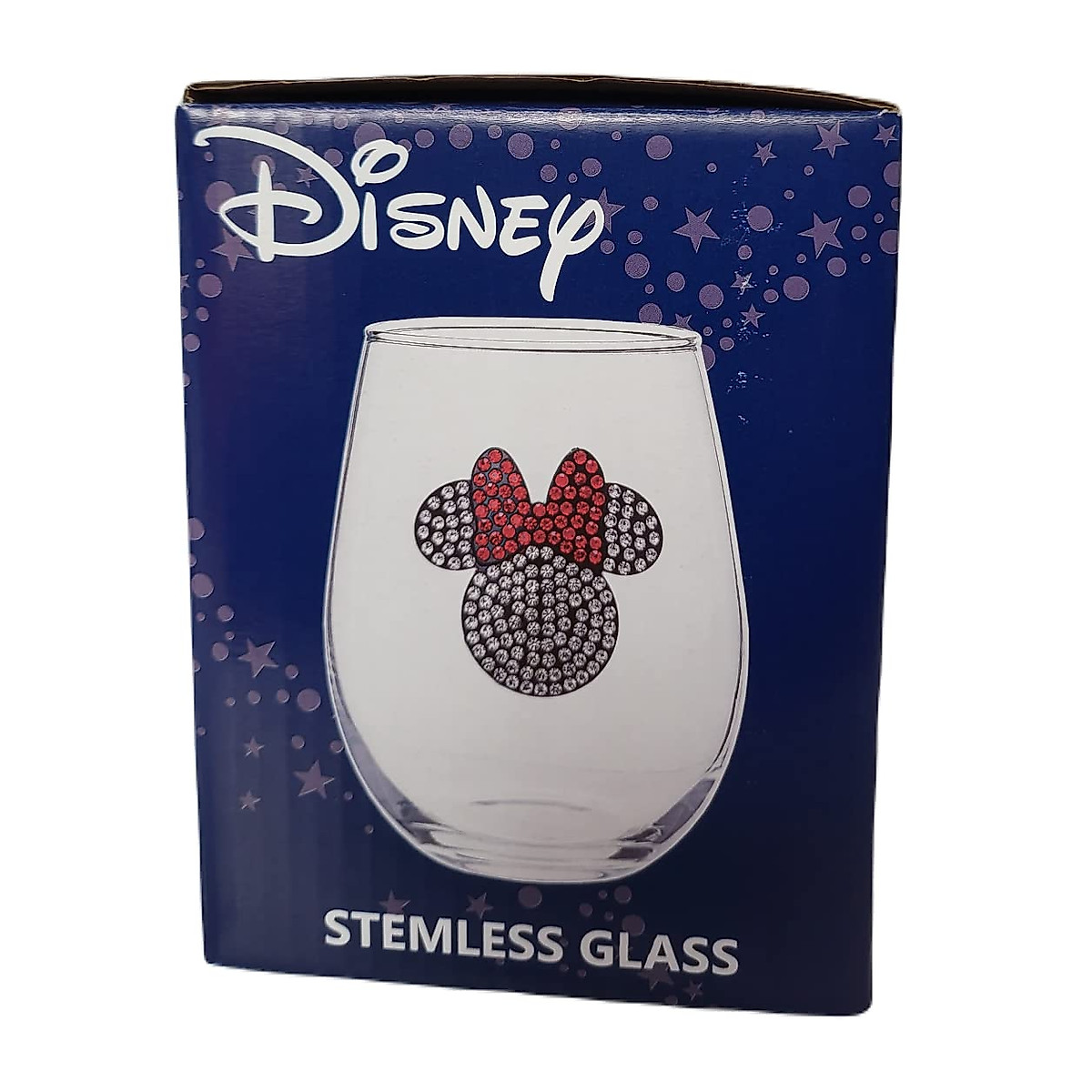 Disney Rhinestone | Stemless Wine Glass Inspired | Mickey Minnie Fan | Funny Birthday, Christmas, Mother's Day, Father's Day, Graduation Gift (Minnie)