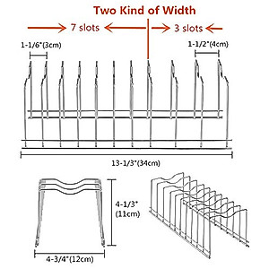 SANNO Pot Lid Organizer Pot Lid Rack Holder Drawer Plate Organizer for Bakeware Dish Plate, Cutting Boards, Pots & Pans, Serving Trays, Reusable Containers in Cabinet Pantry