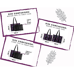 Pursetti Utility Tote (Medium, Black Daisy)