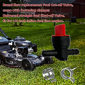 1/4" Inline Fuel Cut Off Valve Shut Off Valve Straight Gas Valve with Clamps