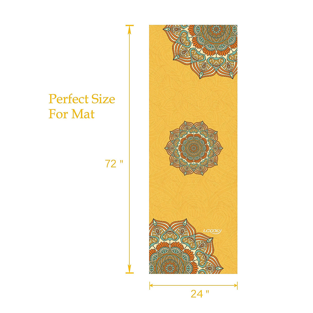 UCOOLY Yoga Towel,100% Grippy MicrofiberYoga Mat Sizes Yoga Mat Towel Ideal for Hot Yoga, Bikram,Sweaty Practice