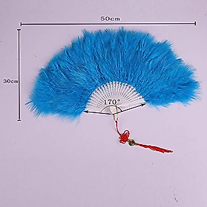Beatiful Feather Hand Fan Flapper Costume Accessories Roaring 20s Feather Folding Handheld for Belly Dancing Party Plume Fan