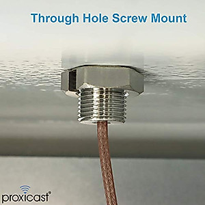Proxicast Ultra Low-Profile Indoor/Outdoor WiFi Antenna - Triple Band 2.4/5.8/6 GHz - Fixed Through-Hole Screw Mount Bluetooth | ZigBee | WiFi Puck - 6.7 ft Coax Lead w/RP-SMA (ANT-130-005-2PK)