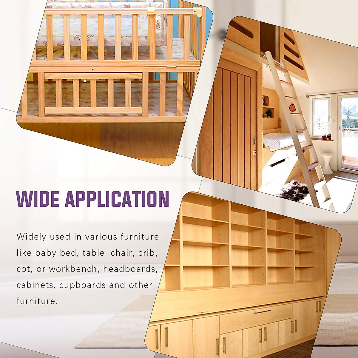 Swpeet 141Pcs Black M6 × 15/20/25/30/35/40/45/50/55/60/65/75/80mm Crib Hardware Screws Kit, Hex Socket Head Cap Crib Baby Bed Bolt and Barrel Nuts with 1 x Allen Wrench Perfect for Furniture