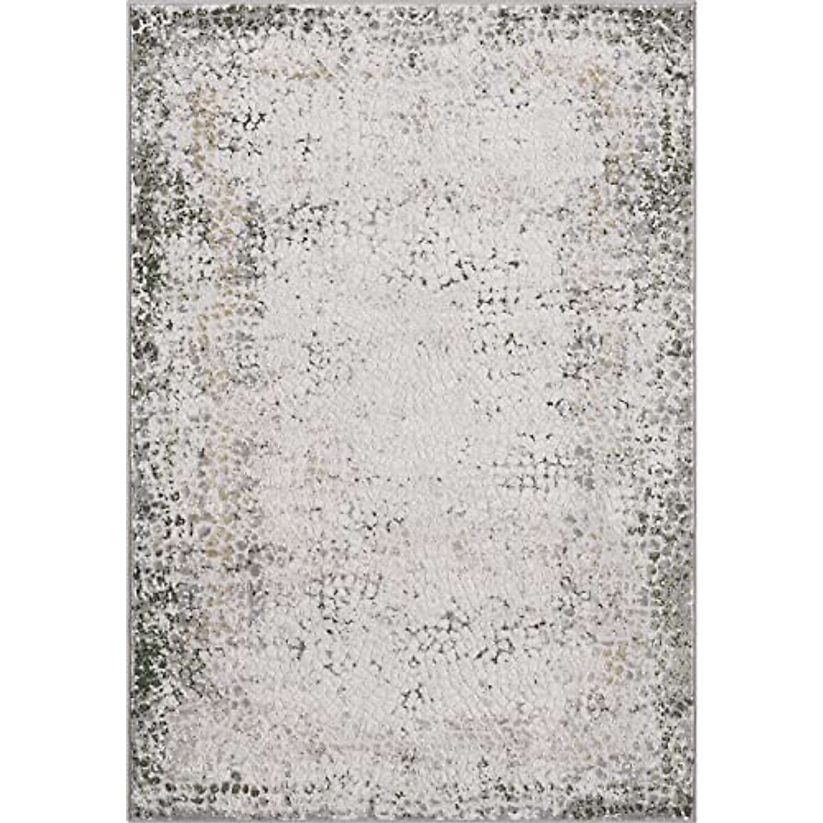Abani Atlas 4'x6' Green/Grey Area Rug, Contemporary Abstract - Durable Non-Shedding -Easy to Clean