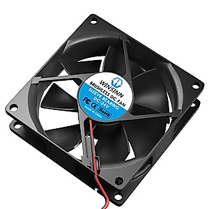 WINSINN DC 80mm Fan 24V 8025 Sleeve Bearing Brushless Cooling 80mmx25mm 2PIN (Pack of 2Pcs)