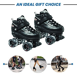 Sure Grip Rock GT50 Black Roller Skates | Stylish Indoor Skates for Men & Women | Nylon Composite with 62mm Swirl Wheels & ABEC-5 Bearings - Solid, Comfortable and Lightweight (8.5 Pounds)