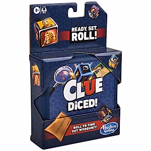Hasbro Gaming Clue Diced Game, Quick Easy to Learn Dice Game, Portable Travel Game, Mystery Game, Ages 8 and Up