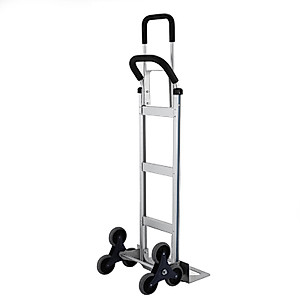 ZBPRESS Aluminum Stair Climber Hand Truck 550LBS Capacity Dolly Assisted Heavy Duty Utility Cart with Flat Free Wheels