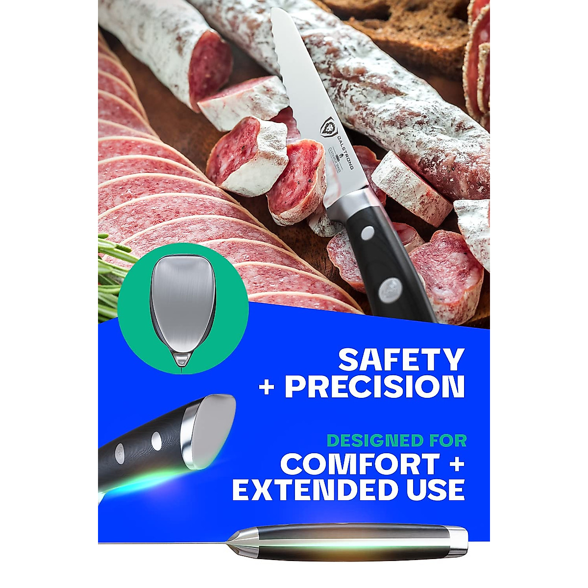 Dalstrong Serrated Utility Knife - 5.5 inch - Gladiator Series Elite - Forged High Carbon German Steel - Kitchen Knife Gift - Serrated Knife Blade - Sheath Included - NSF Certified