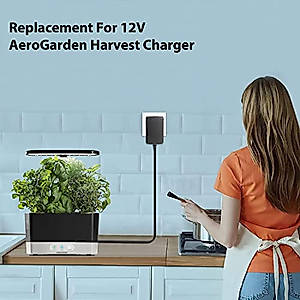 HKY 12V AC/DC Adapter Compatible with AeroGarden Harvest Elite Slim 360 100690-BLK 100691 100692-BLK 100693-PPL 100694-BLK 100695-PPL Indoor Garden LED Grow Light Power Supply