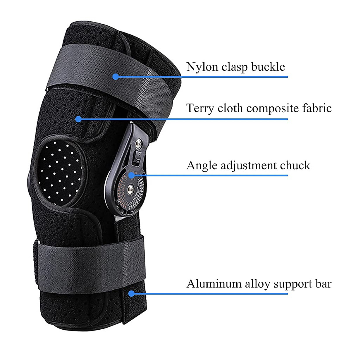 XJJY Adjustable Medical Knee Brace Postoperative Orthosis Knee Joint Support Ligament Sport Injury Orthopedic Splint After Surgery,Standard Style,Small