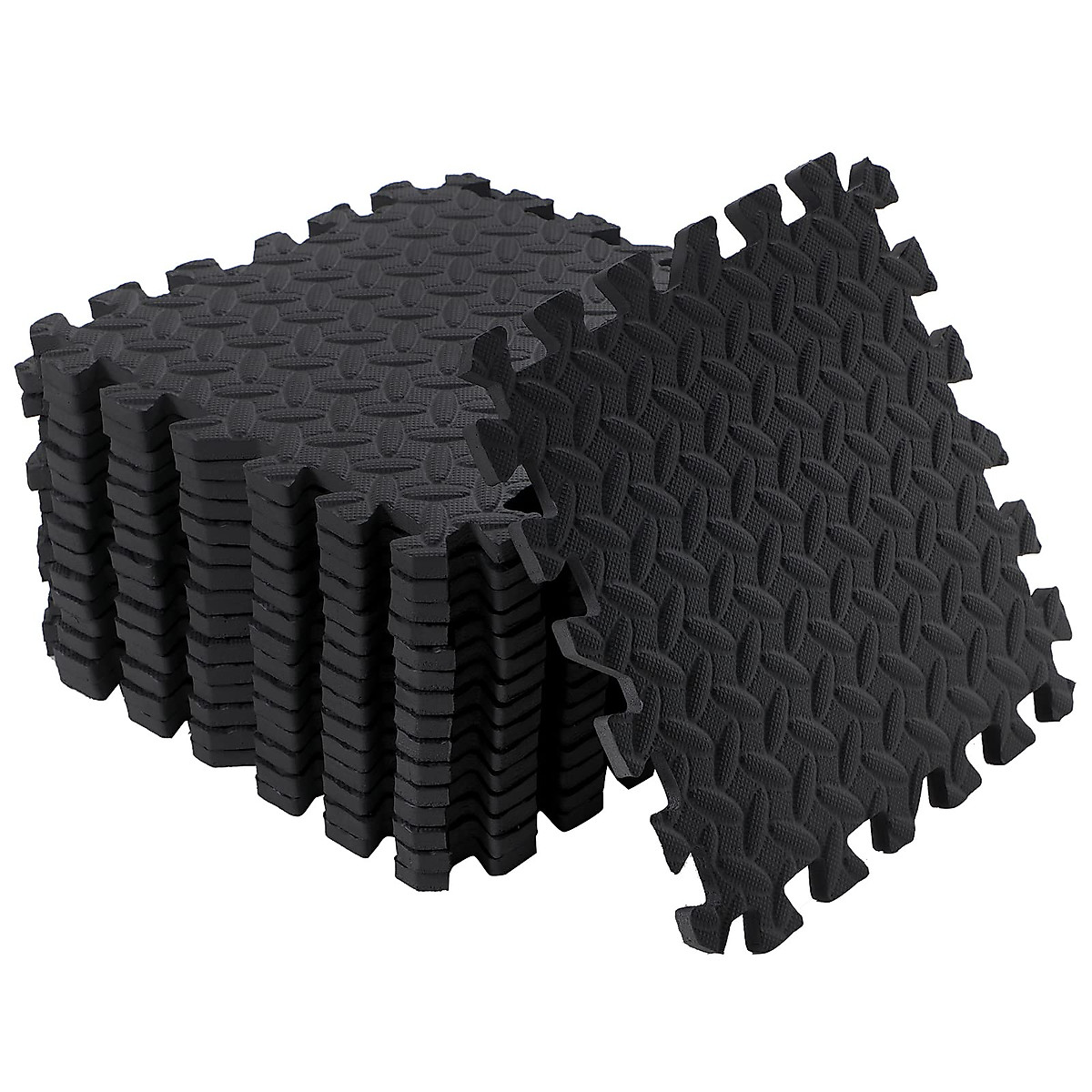 64 Pcs Baby Play Mat Interlocking Toddler Foam Mats Puzzle Playmat for Babies Square Foam Floor Mat for Gym, Nursery, Playroom (Black)