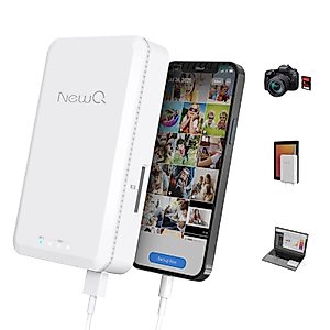 NEWQ 1TB External Hard Drive for iPhone, iPad, MacBook - USB 3.0, 2.0, 2.0 3.0 - Compatible with iOS & Android, Store Photos, Videos, Music, Documents