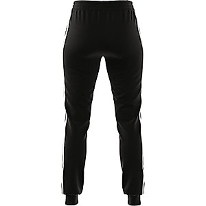 adidas Women's Essentials Single Jersey 3-Stripes Pants, Black/White, Small