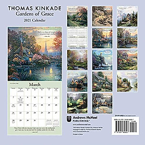 Thomas Kinkade Gardens of Grace with Scripture 2021 Wall Calendar