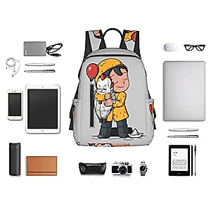 Business Unisex Durable Laptops Backpacks Work Cartoon Bookbags College School Computer Bag Gifts for Men/Women Girls