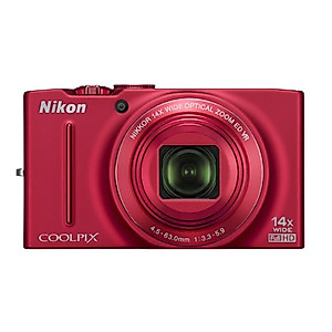 Nikon COOLPIX S8200 16.1 MP CMOS Digital Camera with 14x Optical Zoom NIKKOR ED Glass Lens and Full HD 1080p Video (Red)