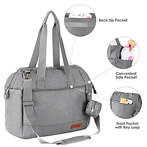 SAWNZC Large Diaper Bag Tote, Maternity Bag Travel Diaper Tote for Mom Dad, Multifunction Baby Bag for Boys Girls