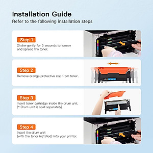 E-Z Ink (TM) Compatible Toner Cartridge Replacement for Samsung 406 406S CLT-K406S CLT-C406S CLT-M406S CLT-Y406S to use with Xpress C460W C410W (1 Black, 1 Cyan, 1 Magenta, 1 Yellow, 4 Pack)
