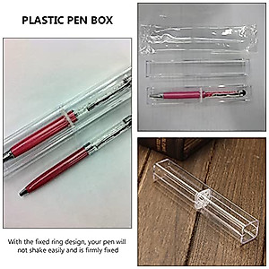 Healifty 20pcs Pen Gift Box Empty Ballpoint Pen Box Plastic Clear Pencil Boxes Pen Storage Case for School Office Collection