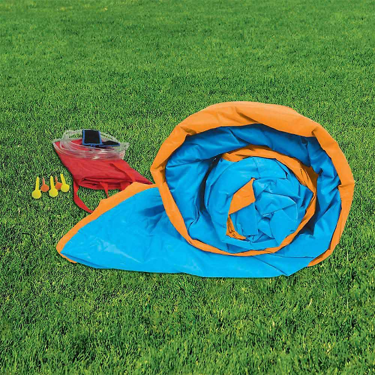 Banzai Pipeline Twist Kids Inflatable Outdoor Backyard Waterpark Activity Play Center: Baby Pool, Blow Up Pool with Outdoor Slide, and a Fun Clubhouse