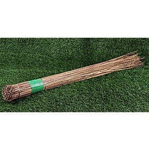 3 Piece of 32 inch Multi-Surface Sturdy Outdoor Authentic Coconut Leaf Broom Asian Heavy Duty Broom Thai Natural Coconut Leaf Broom (Country Rustic)
