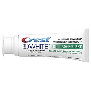 Crest 3D White Brilliance Blast Whitening Toothpaste, Energizing Mint, 3 Count