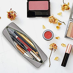 Burasari Multifunctional Leather Pencil Pen Marker Lipsticks Pencil Case Pouch Bag Holder, Stylish Zippered Pencil Bag,for Students Artists Work&Office, School（Holds Up to About 12 Pencils）