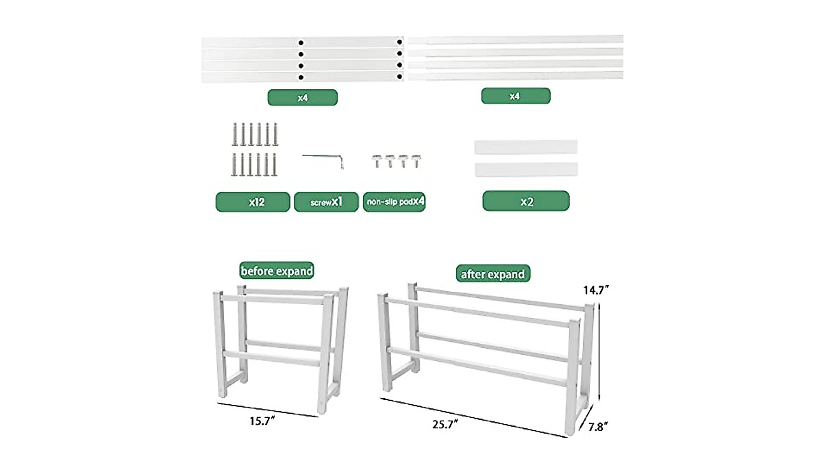 COMAX 2-Tier Expandable Shoe Rack Organizer for Small Spaces
