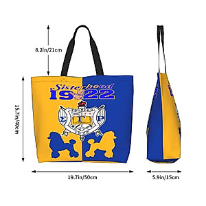 Kunsaww Sigma Gamma Rho Shoulder Bag Sorority Gifts Women'S Fashion Shoulder Tote Large Capacity Reusable Shopping Bag