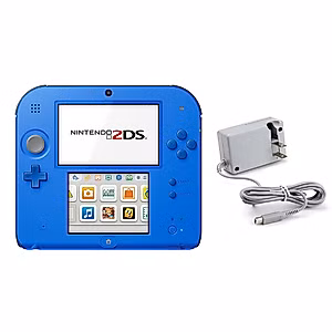 Nintendo 2DS Bundle (2 Items): Nintendo 2DS Electric Blue 2 w/Mario Kart 7 and Tomee AC Adapter