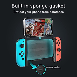 Funnywin Switch Joy Con Comfort Grip, iPad 10.2 & Mini Retractable Holder with Joy Con Game Controller Grip Handle for iPadOS 16 & iOS16 iPhone 13 & 14 Pro Max Stand (LZ iPhone)