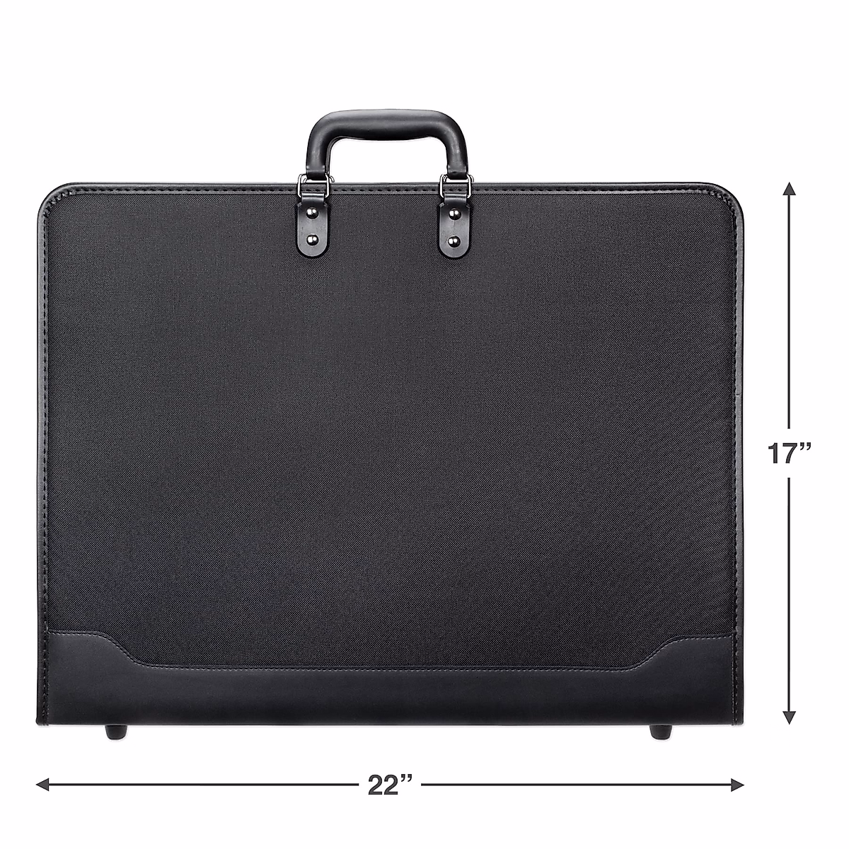 Speedball Universal Heavy Duty Art Portfolio Carrying Case with Handles for Storing and Transporting Artwork, Sketch, Drawing and Canvas, Black, 17 x 22 Inches