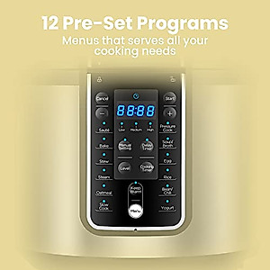 COMFEE’ 6 Quart Pressure Cooker 12-in-1, One Touch Kick-Start Multi-Functional Programmable Slow Cooker, Rice Cooker, Steamer, Sauté pan, Egg Cooker, Warmer and More