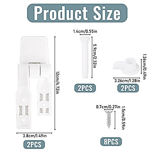 2 Pack Toilet Seat Hinge Replacement Toilet Plastic Bolts Kit with Screws and Nuts Plastic Toilet Seat Hardware is Suitable for Most Toilet Replacements and Repairs