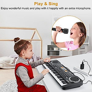 KOCASO Piano Keyboard 61 Keys Digital Music Electronic Keyboard Electric Piano Musical Instrument Kids Learning Keyboard with Microphone For Beginners Kids Girls Boys