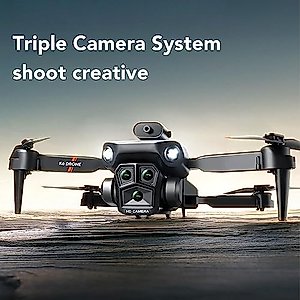 Drone with Camera, 4K RC Quadcopter Drone Foldable Drone with 4K Camera 50X Zoom Triple Camera System, Small Mini Drone, 4 Way Obstacle Avoidance