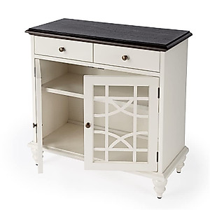BOWERY HILL Traditional Wooden 2 Door 2 Drawer Cabinet - White