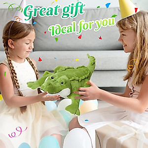 Athoinsu Cute Alligator Stuffed Animal Hugging Soft Realistic Crocodile Plush Toy Pillow Birthday Children's Day Christmas for Toddler Kids Boys, 18.5''