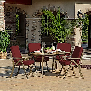 Arden Selections Modern Acrylic Outdoor Dining Chair Cushion 20 x 20, Classic Red