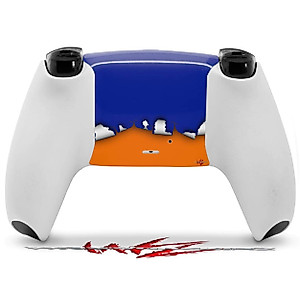 WraptorSkinz Skin Wrap compatible with Sony PS5 DualSense Controller Ripped Colors Blue Orange (CONTROLLER NOT INCLUDED)