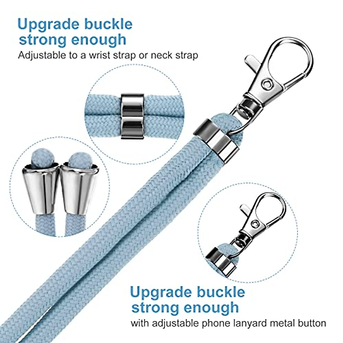 6 Pieces Phone Lanyard Neck Nylon Cell Phone Lanyard Crossbody Adjustable Universal Strap Detachable Safety Pad Compatible (Fresh Color)