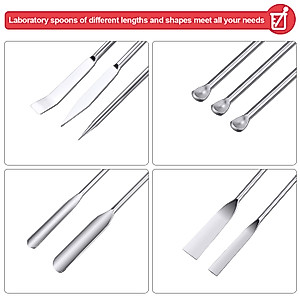 10 Pieces Stainless Steel Lab Spatula Micro Sampling Scoop Double Ended Mixing Spoon Laboratory Measuring Spoon for Powders Gel Cap Filler